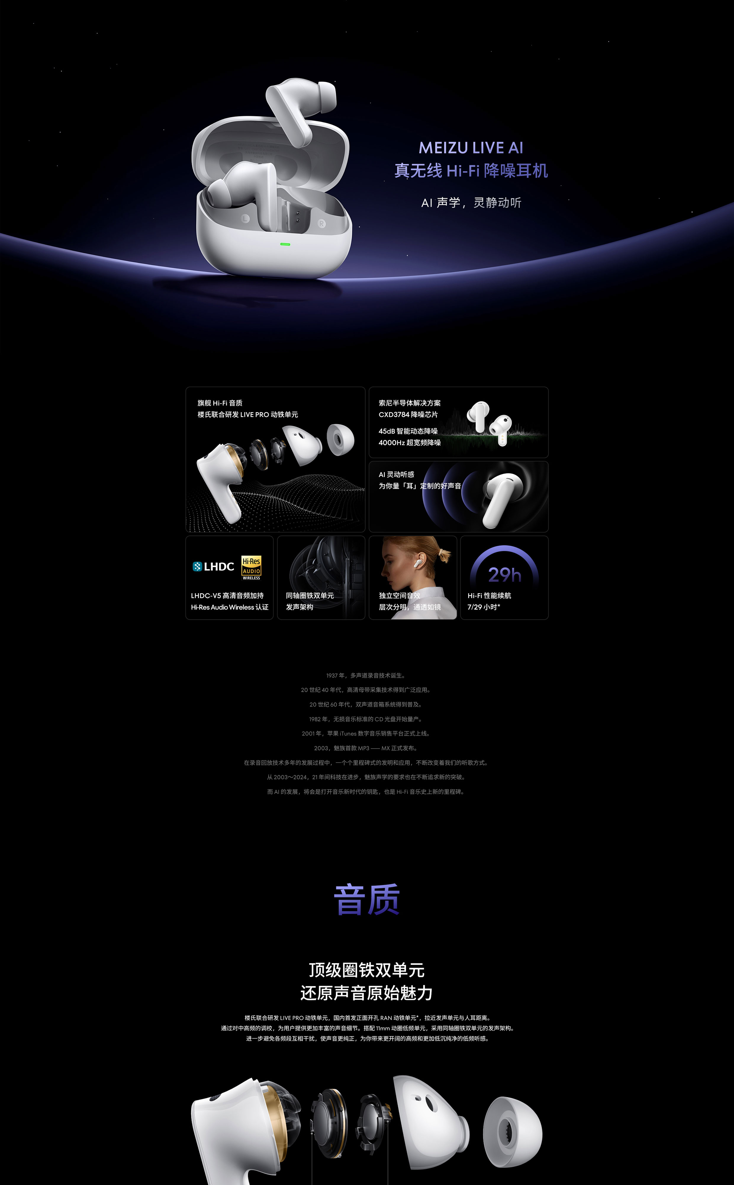 MEIZU LIVE AI 真无线 Hi-Fi 降噪耳机-魅族商城